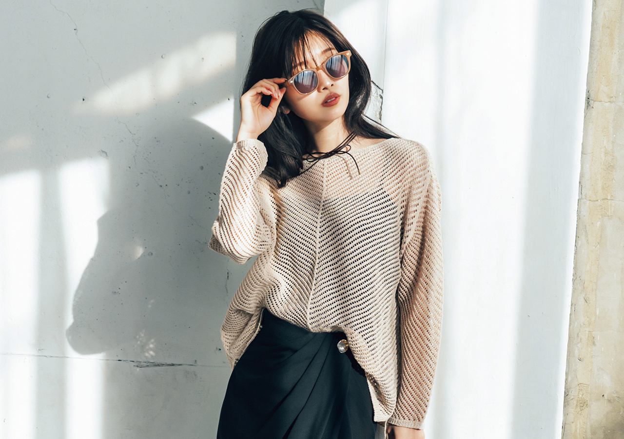 【5／2のコーデ】GUチョーカーでメリハリON♡かぎ編みゆるニットスタイル - CanCam.jp（キャンキャン）