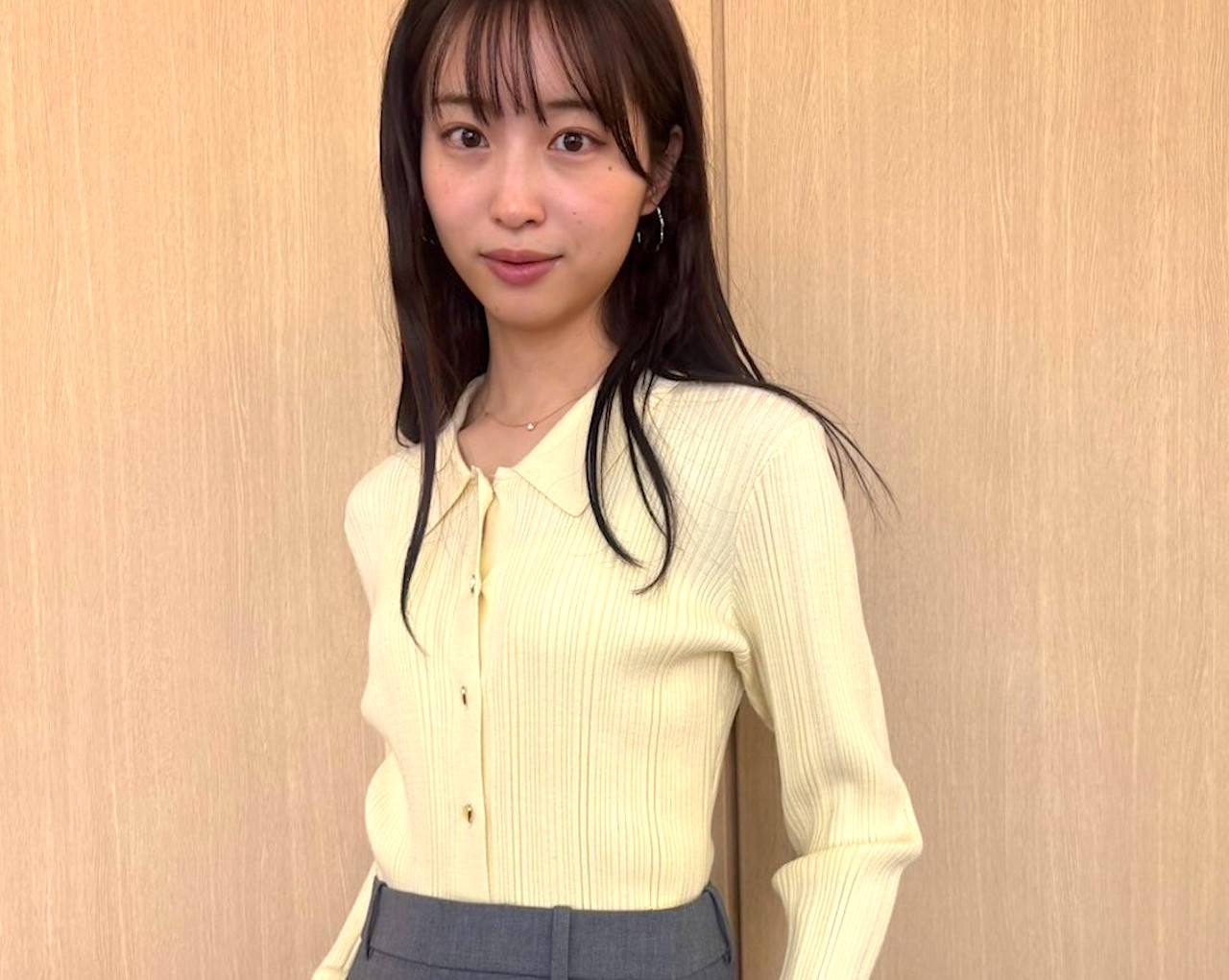 【写真6枚】やっぱり便利なユニクロパンツ！『めざましテレビ』お天気キャスター林佑香さんの毎日コーデ【3月14日分】 - CanCam.jp（キャンキャン）