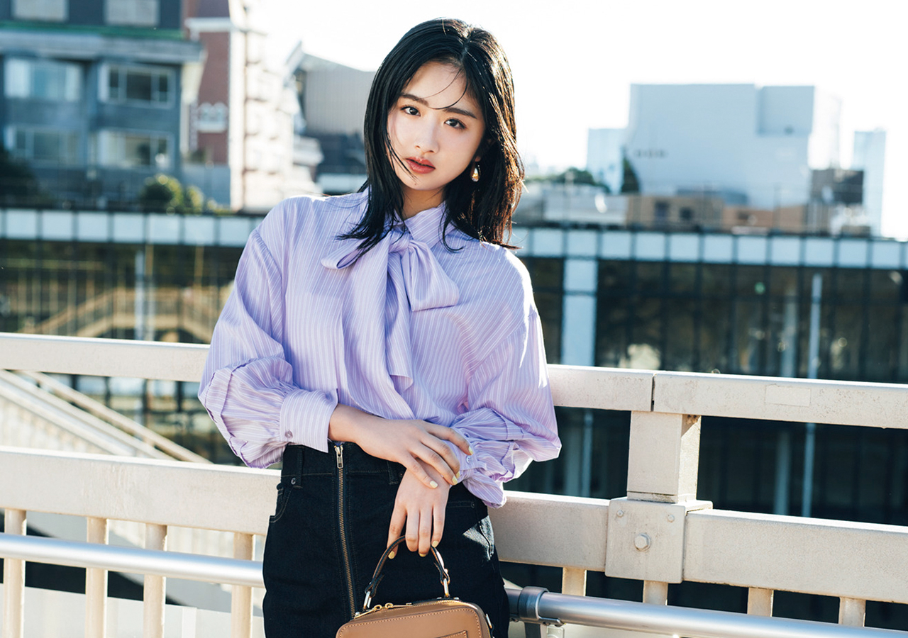 【4／7のコーデ】GUのスカートを効かせる♡美人見えブラウススタイル - CanCam.jp（キャンキャン）